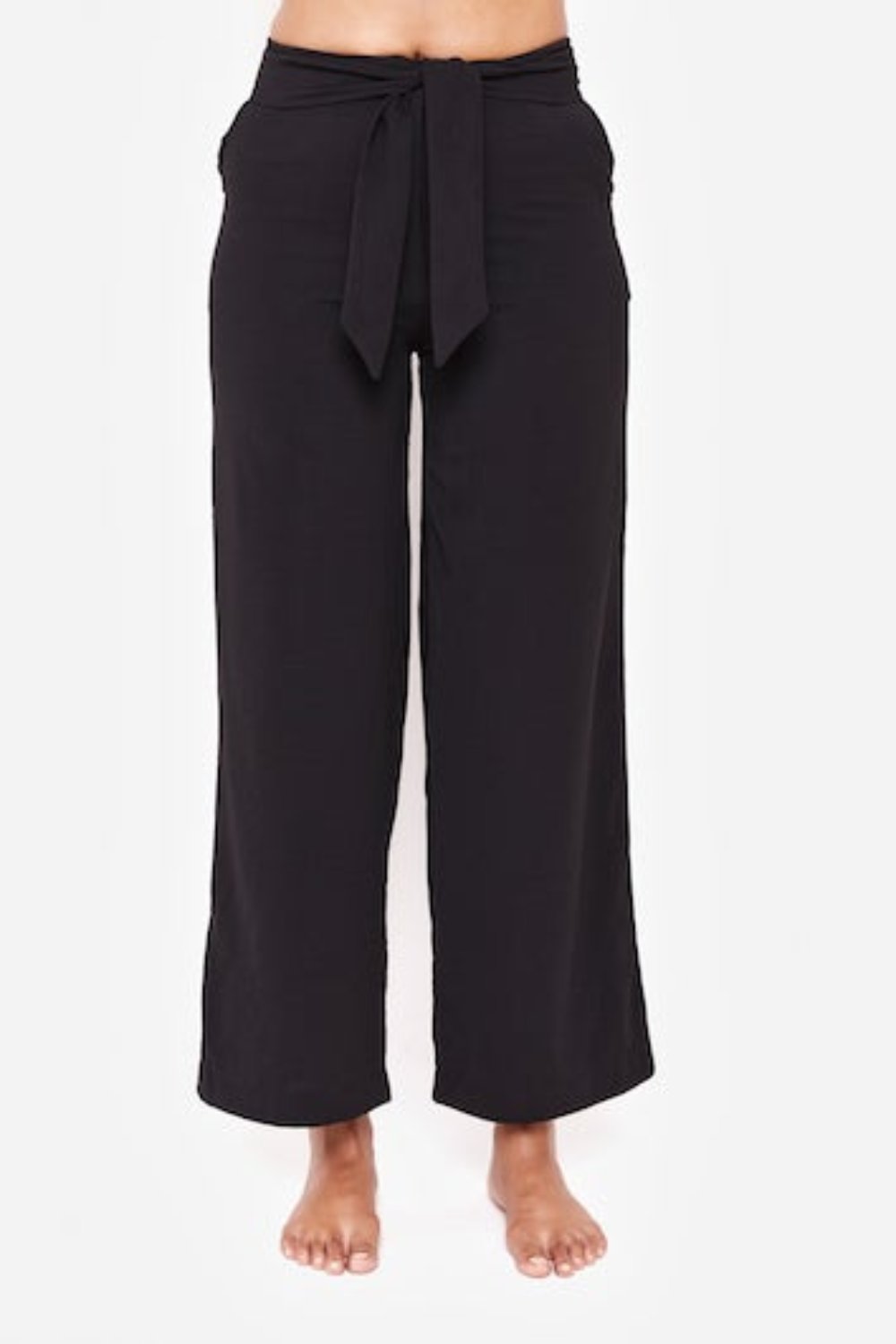 Belted Black Beach Trousers | Premium Modest Resortwear | LYRA Modest